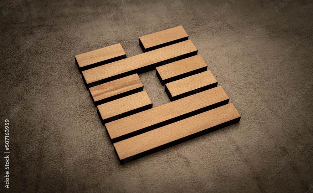 Gene Key 60 hexagram i ching wood on leather background human design ...