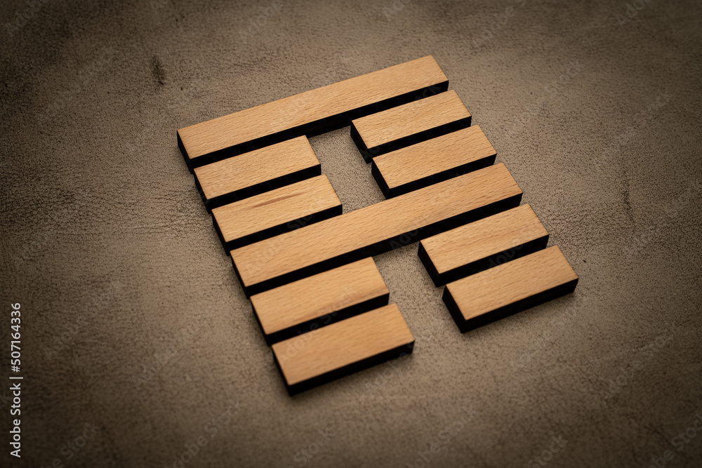 Gene Key 52 hexagram i ching wood on leather background human design ...