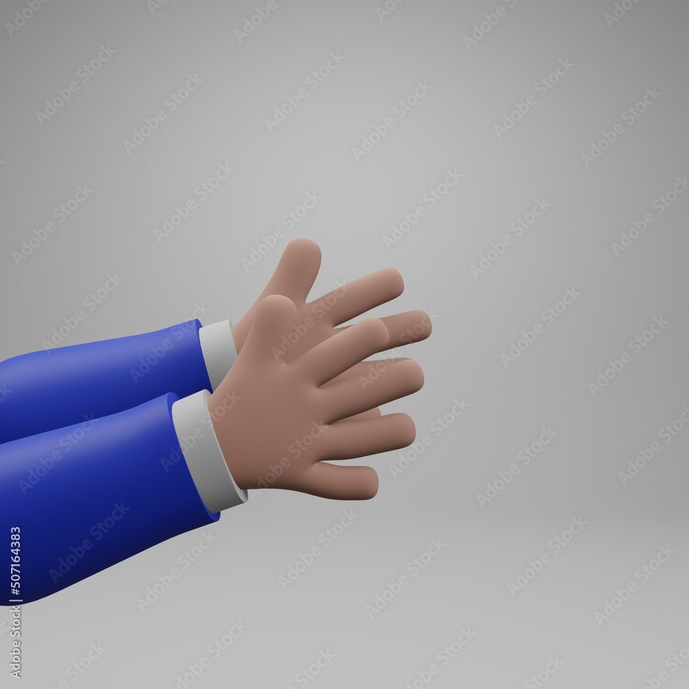 3d render illustration of clapping hands. Applause, clapping hands ...