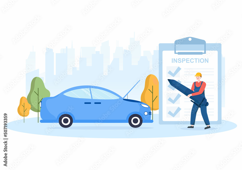 Car Inspection of The Station Detects Faults, Draws up a Checklist of ...