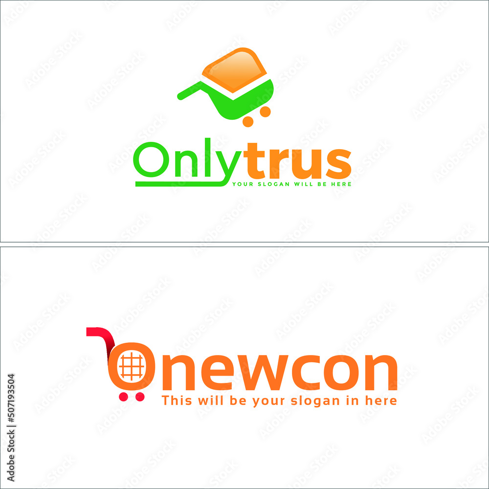 Vector illustration of retail shopping logo design template art line ...