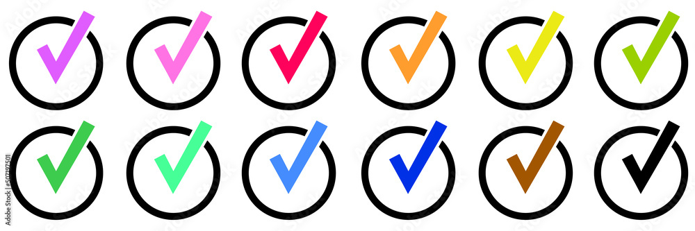 colored check mark icon. Check mark jpeg icon. Checkmark Illustration ...