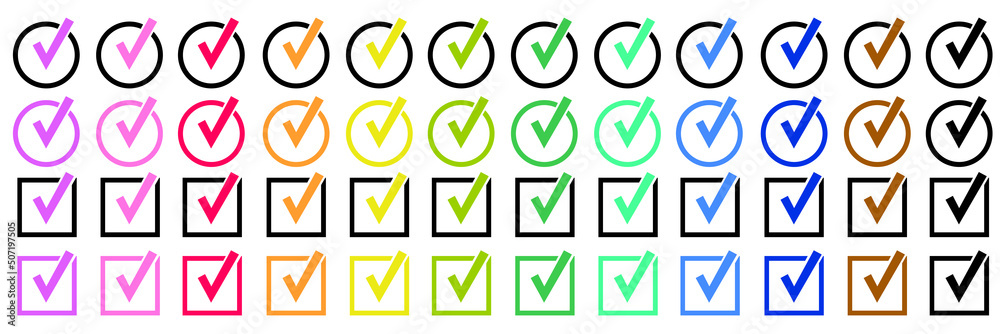 colored check mark icon. Check mark jpeg icon. Checkmark Illustration ...