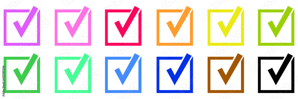 colored check mark icon. Check mark jpeg icon. Checkmark Illustration ...