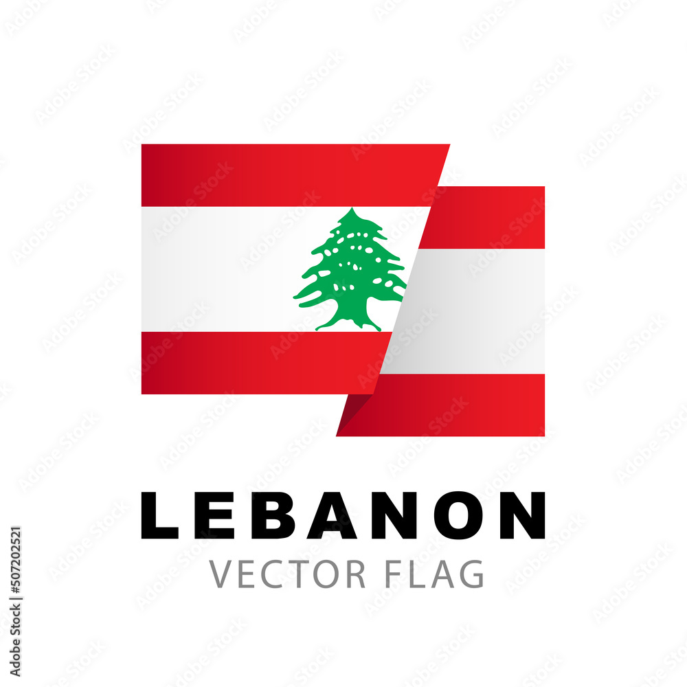 Colorful Lebanese flag logo. Flag of Lebanon. Vector illustration ...