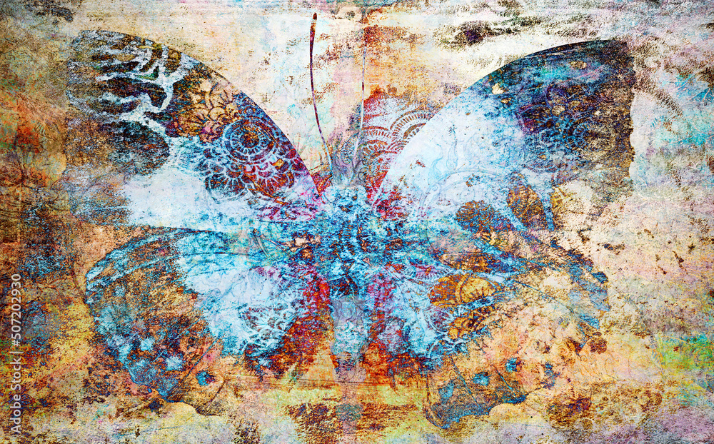 Grunge butterfly Stock Illustration | Adobe Stock