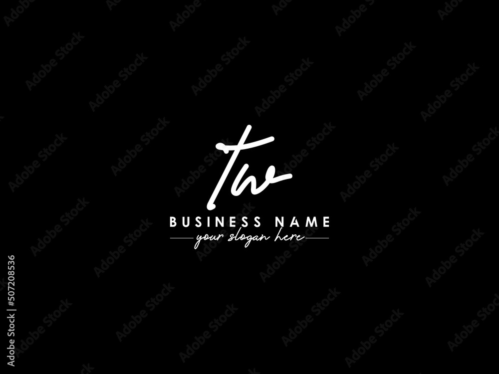 Luxury TW Signature Logo, Signature Tw wt Logo Letter Vector Art Stock ...