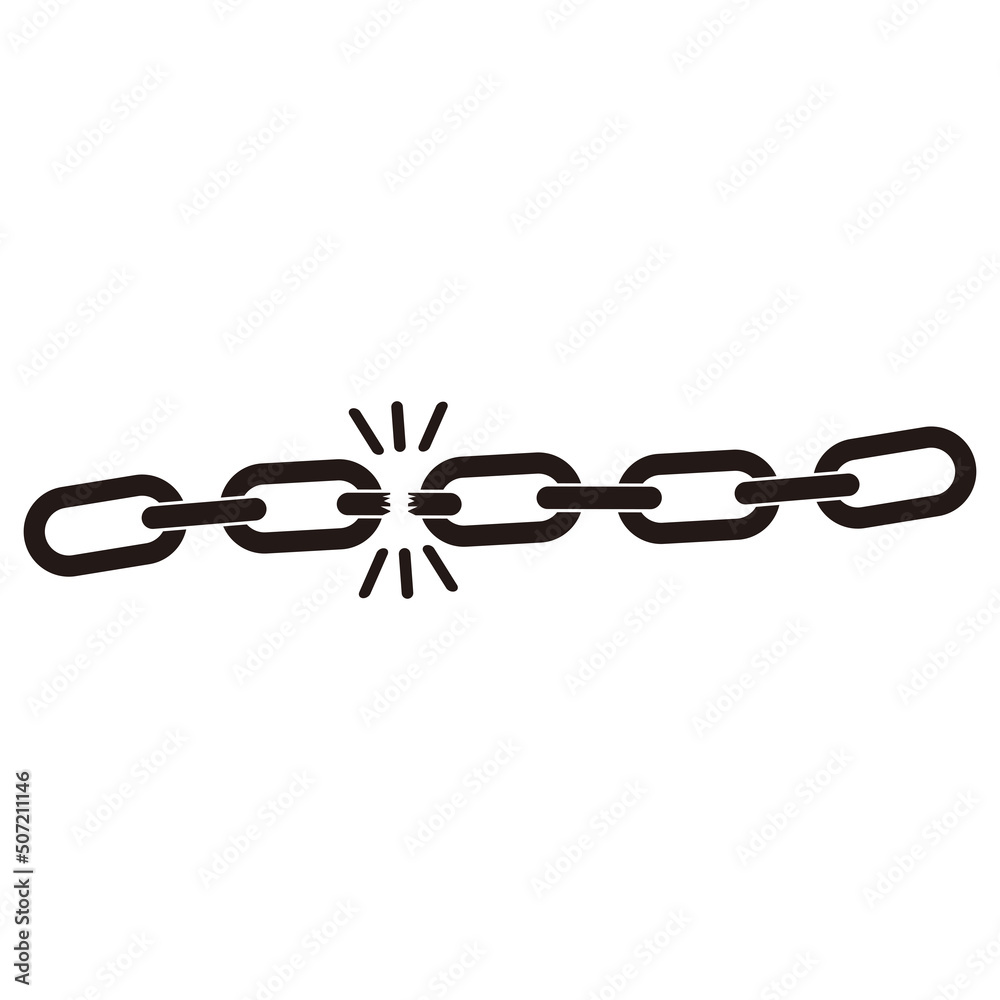 broken chain link vector icon. Wreck chain link icon Stock Vector ...