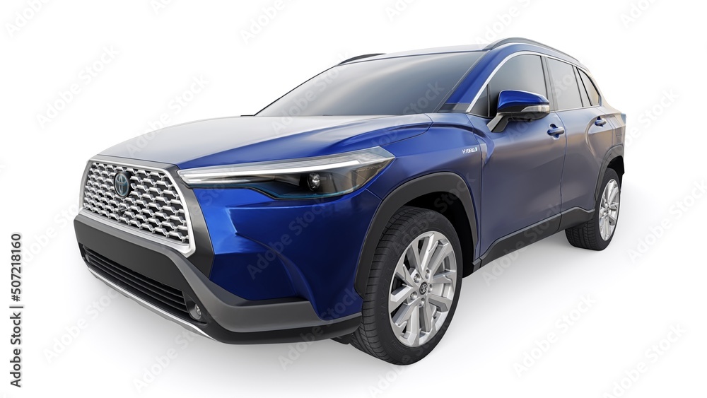Tokyo, Japan. April 19, 2022: Toyota Corolla Cross 2020. Compact SUV ...