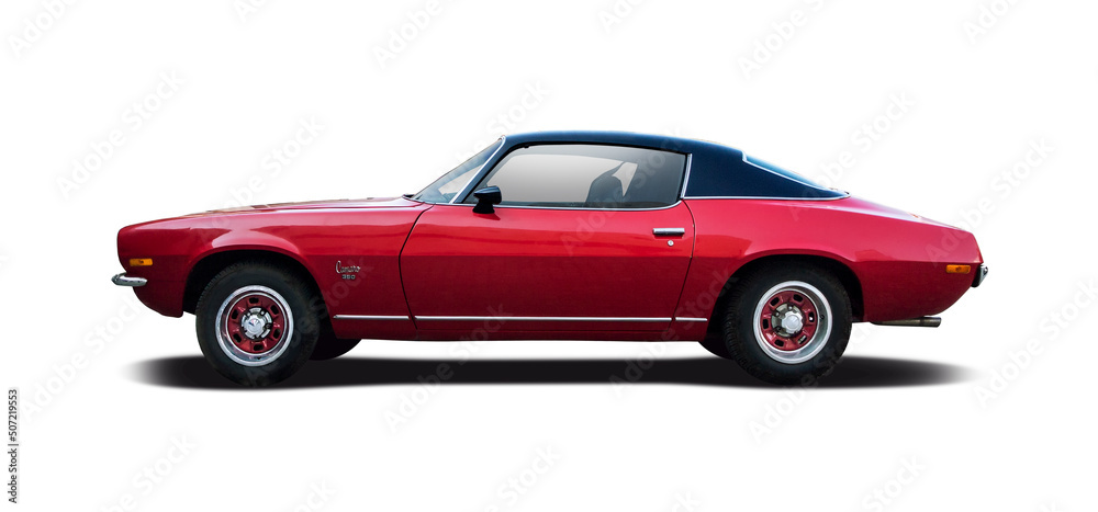 Chevrolet Camaro LT3 car side view isolated on white background, 13 ...