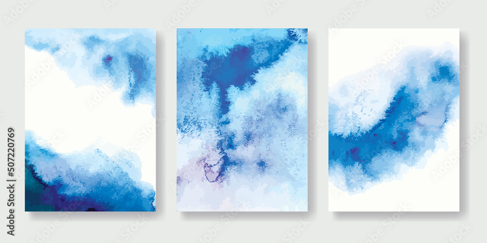 Blue watercolor background for 5x7 invitation card, greeting, wedding ...