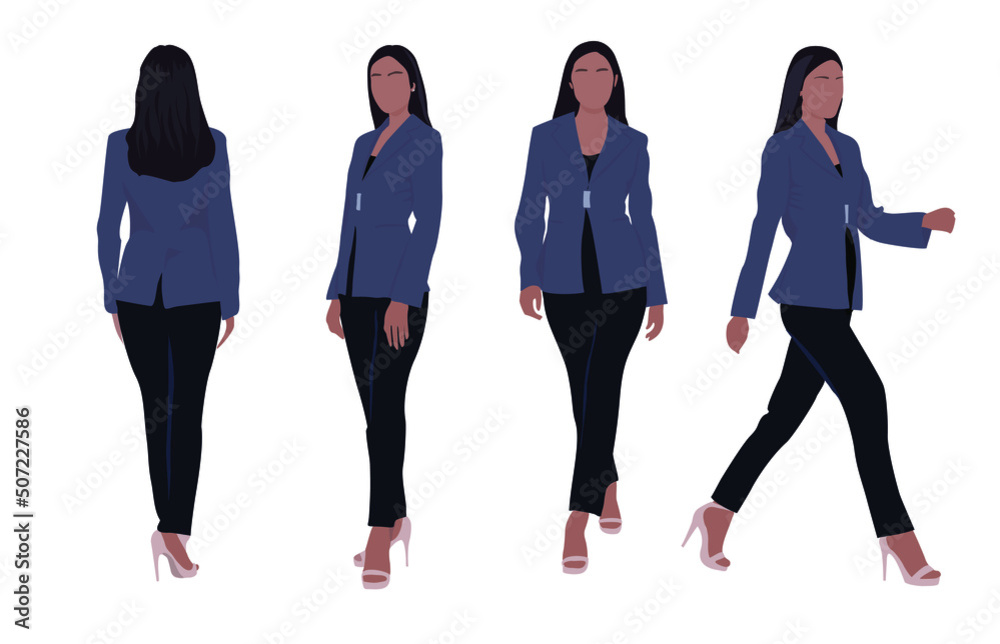 Business Woman Standing Back