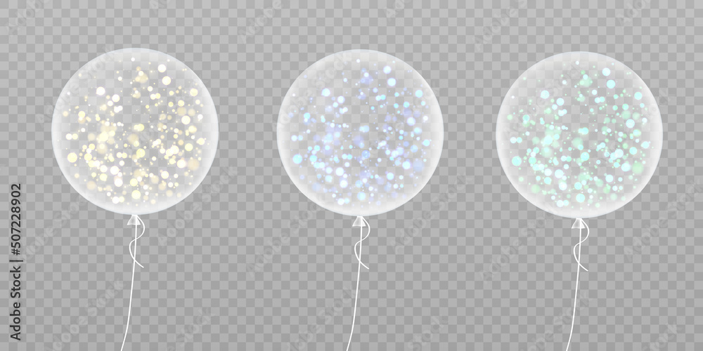 Air translucent balloons isolated on a transparent background for ...