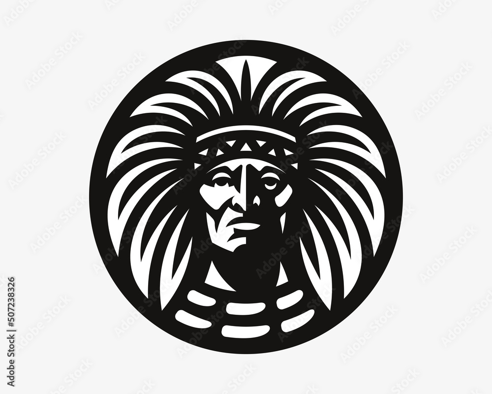 American Indian modern logo, emblem design template. Native american ...