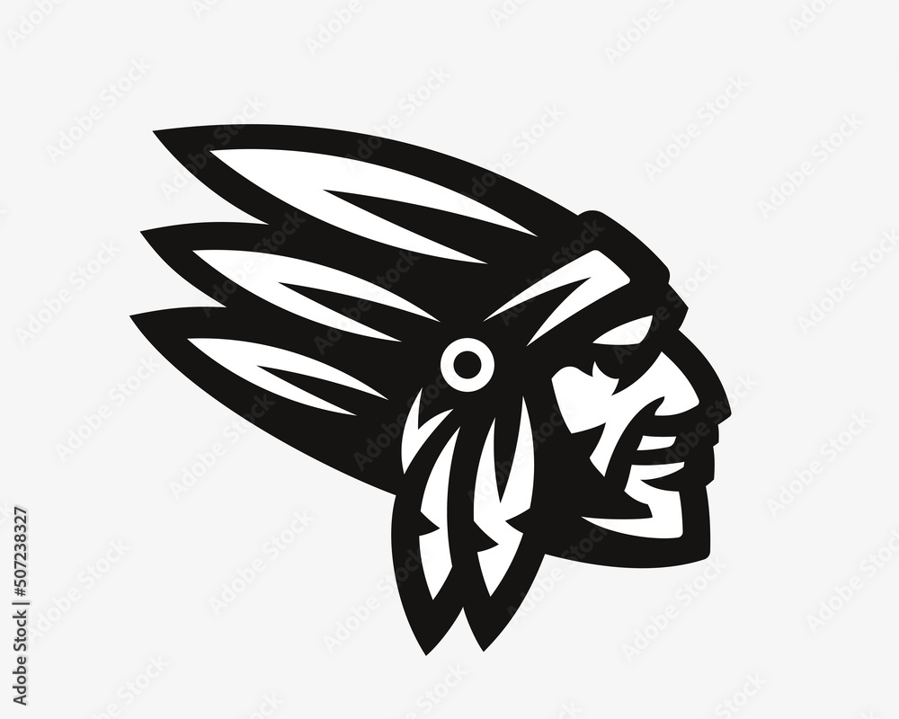 American Indian modern logo, emblem design template. Native american ...