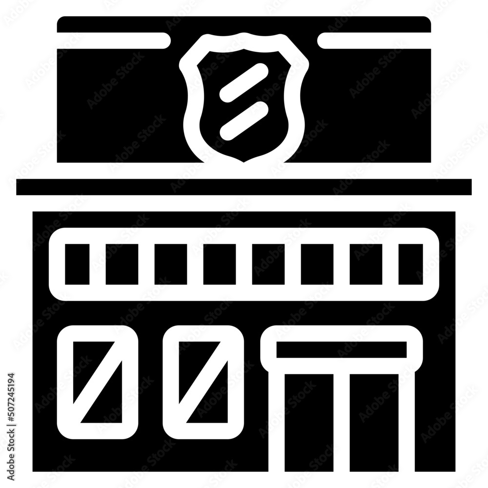 Police Station Icon Stock Vector | Adobe Stock
