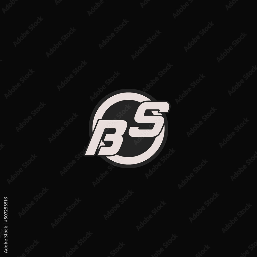 Initial BS logo circle line style, simple esport team logo design Stock ...