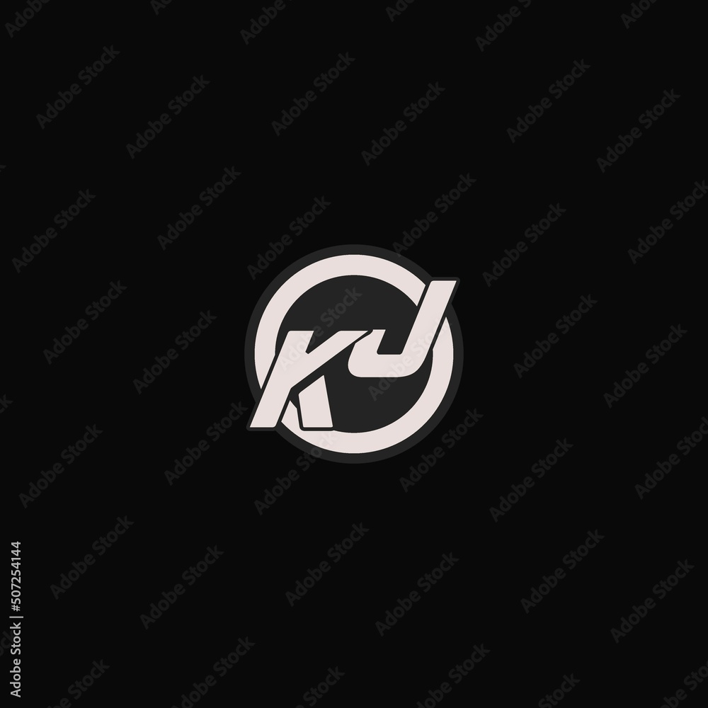 Initial KJ logo circle line style, simple esport team logo design Stock Vector | Adobe Stock