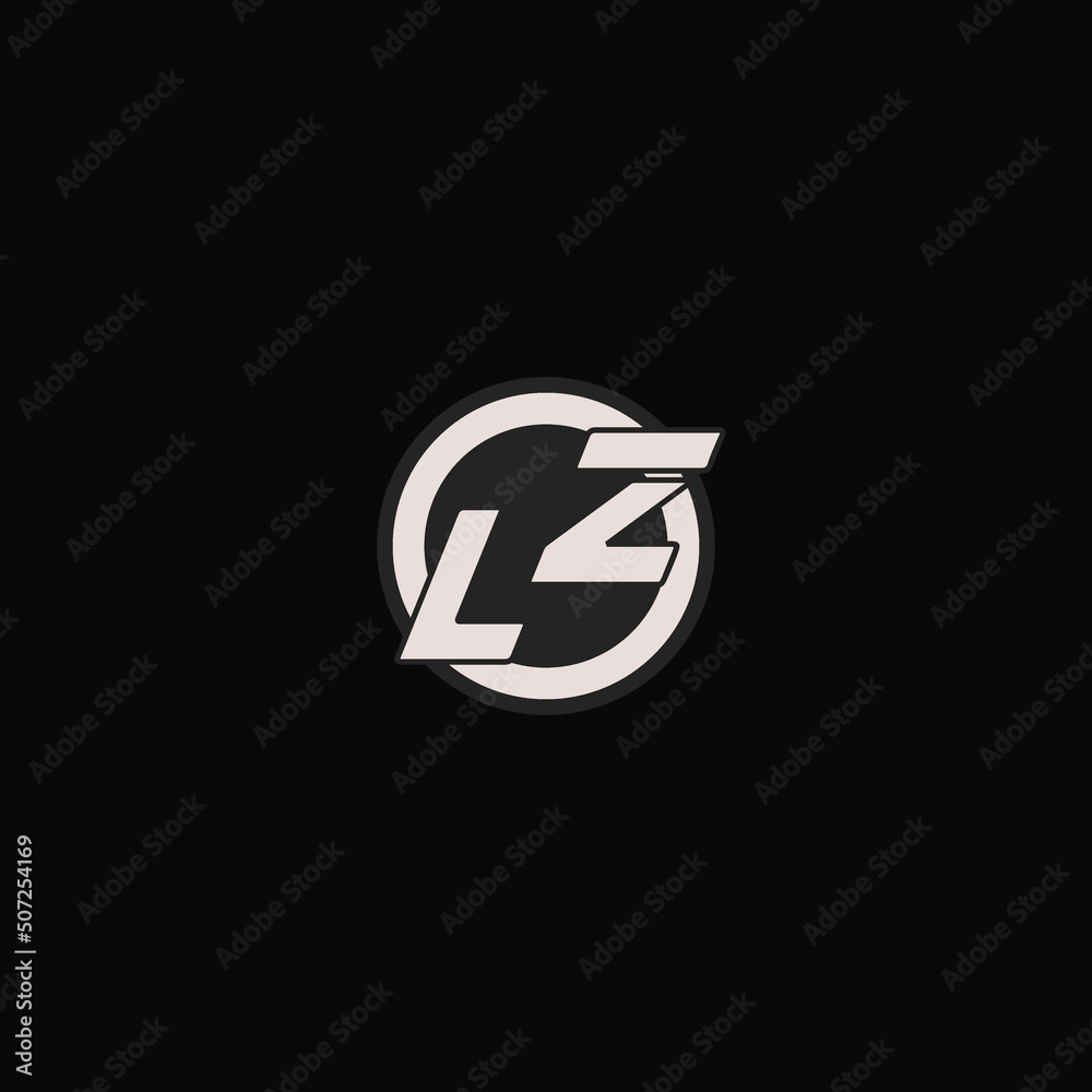 Initial LZ logo circle line style, simple esport team logo design Stock ...