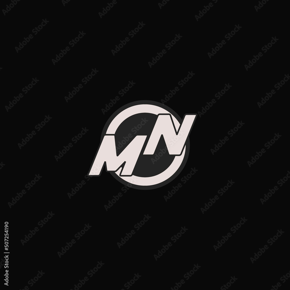 Initial MN logo circle line style, simple esport team logo design Stock ...