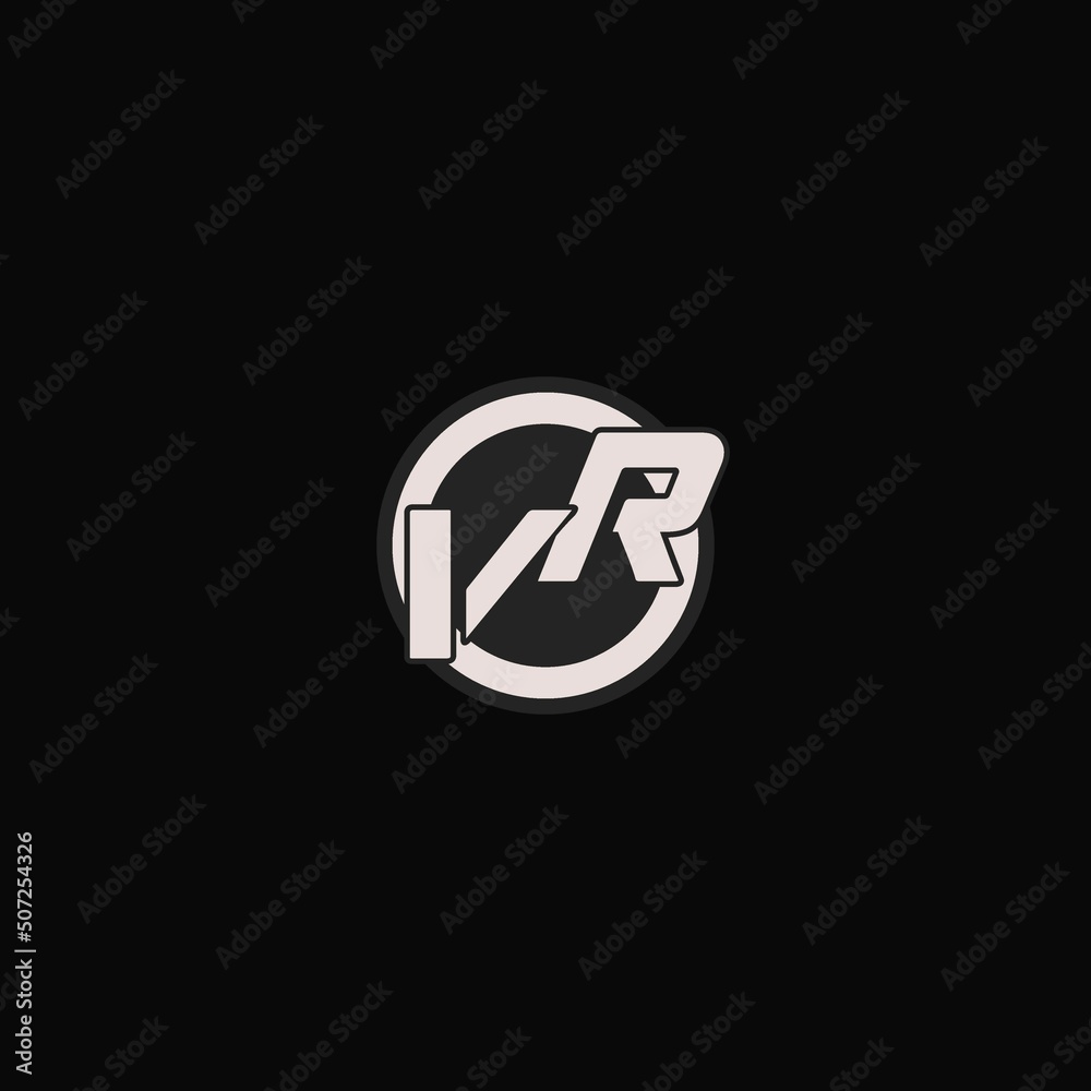 Initial VR logo circle line style, simple esport team logo design Stock ...