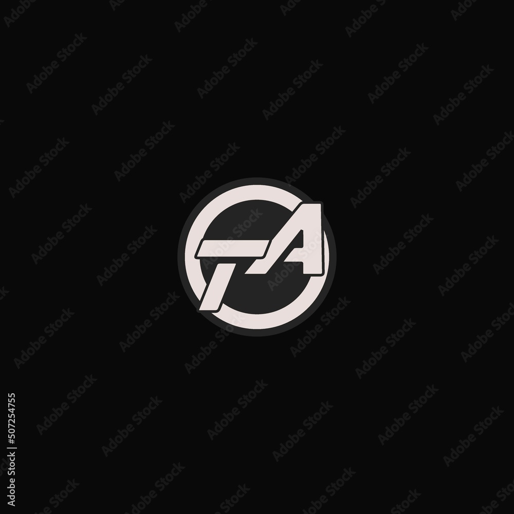 Initial TA logo circle line style, simple esport team logo design Stock ...