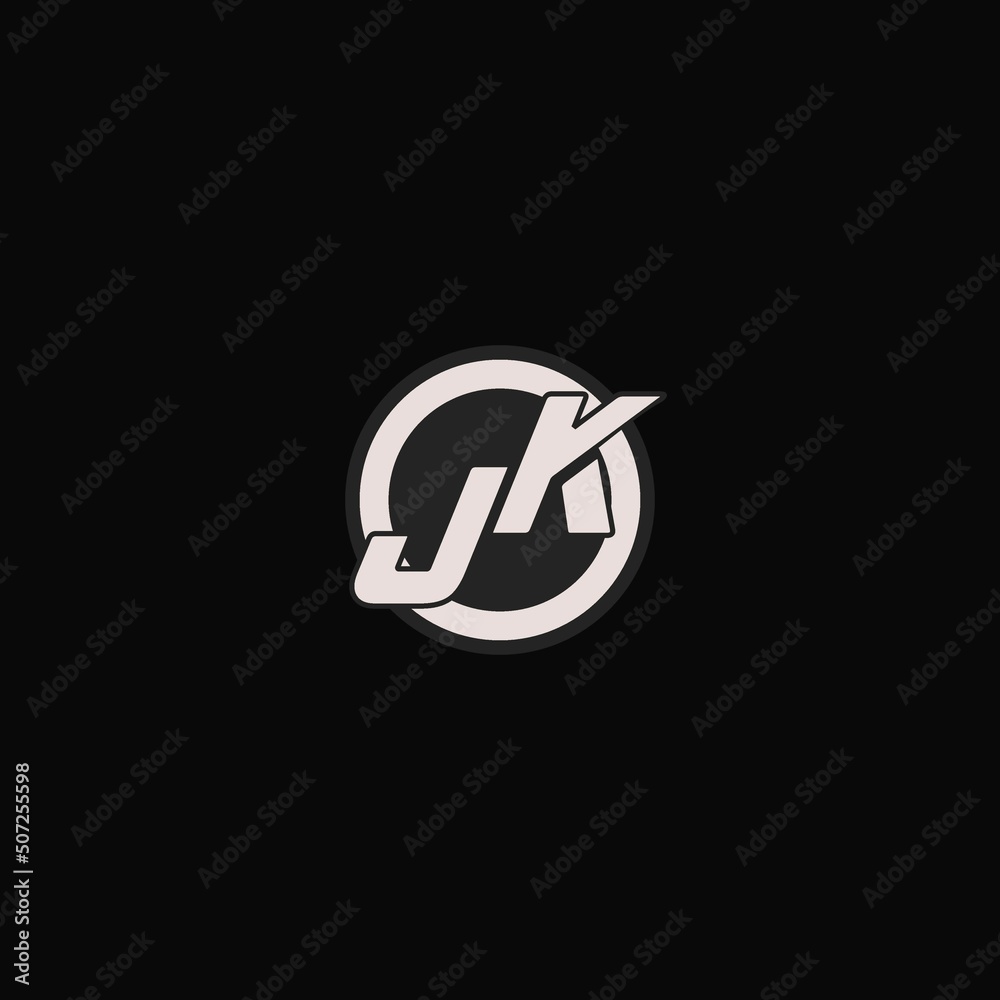 Vetor de Initial JK logo circle line style, simple esport team logo design do Stock | Adobe Stock