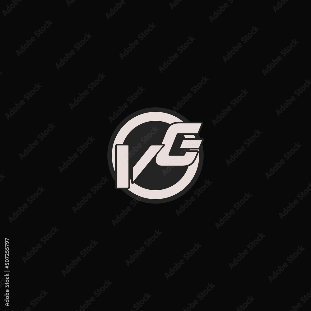 Initial VG logo circle line style, simple esport team logo design Stock ...
