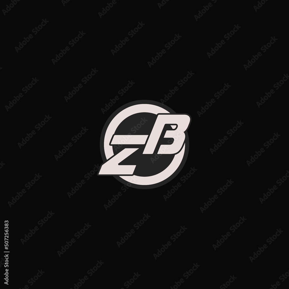 Initial ZB logo circle line style, simple esport team logo design Stock ...