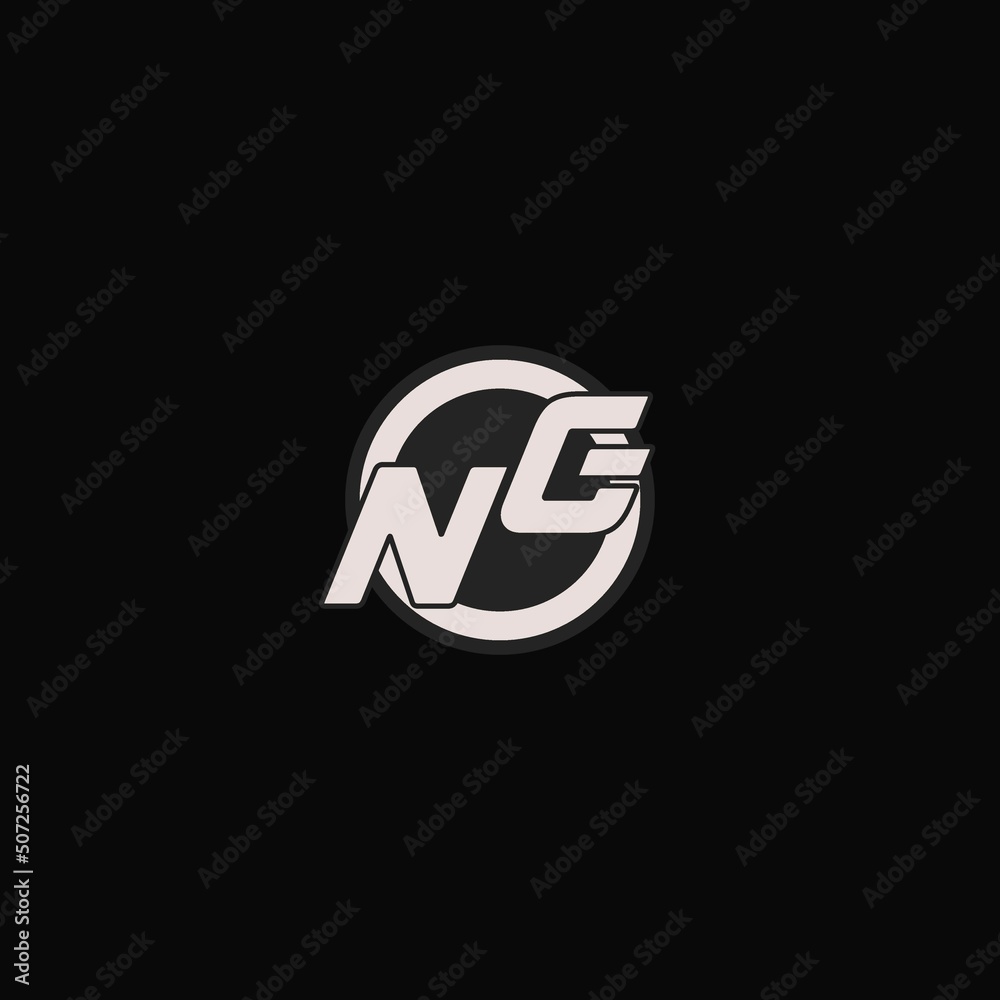 Initial NG logo circle line style, simple esport team logo design Stock ...