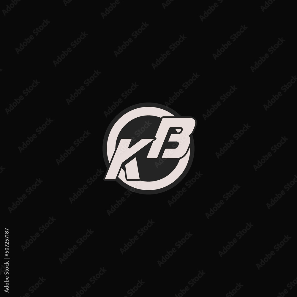 Initial KB logo circle line style, simple esport team logo design Stock ...