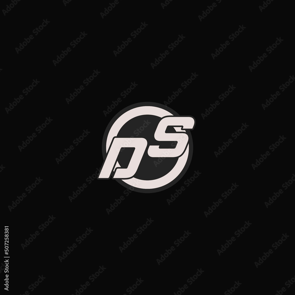 Initial DS logo circle line style, simple esport team logo design Stock ...