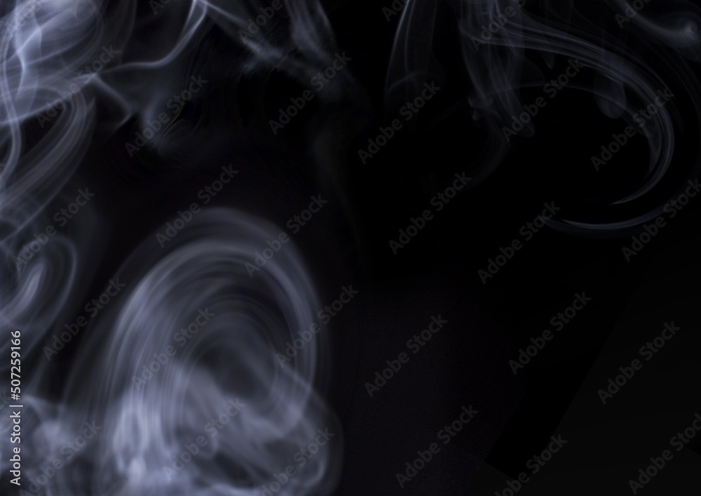 Fondo abstracto con detalle formas de humo y fondo negro Stock ...