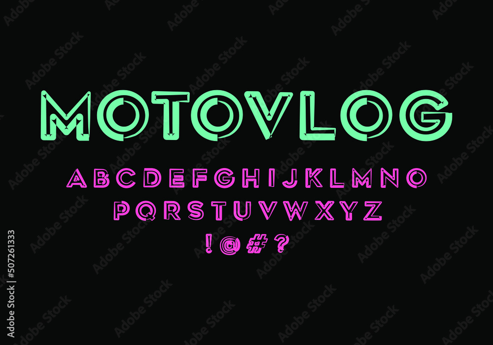 Modern font with bold outlines. Vector fonts for typography, titles ...
