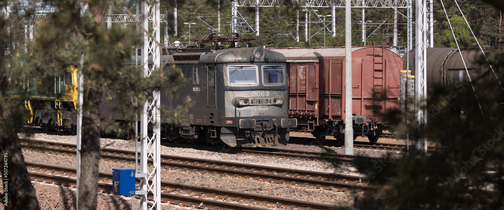 SWINOUJSCIE, WEST POMERANIAN - POLAND - 2022: Locomotive and wagons on ...