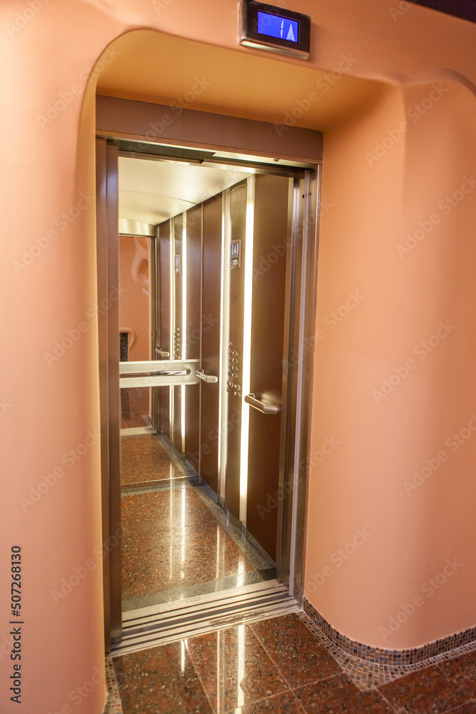 modern elevator entrance with open doors Stock Photo | Adobe Stock