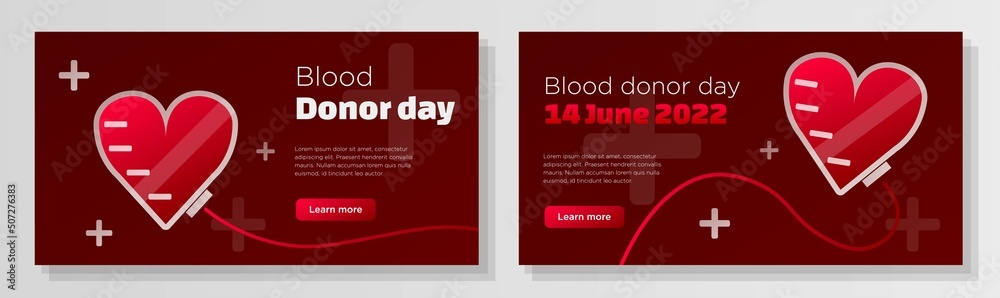 World blood donor day online banner template set, 14 June 2022 ...