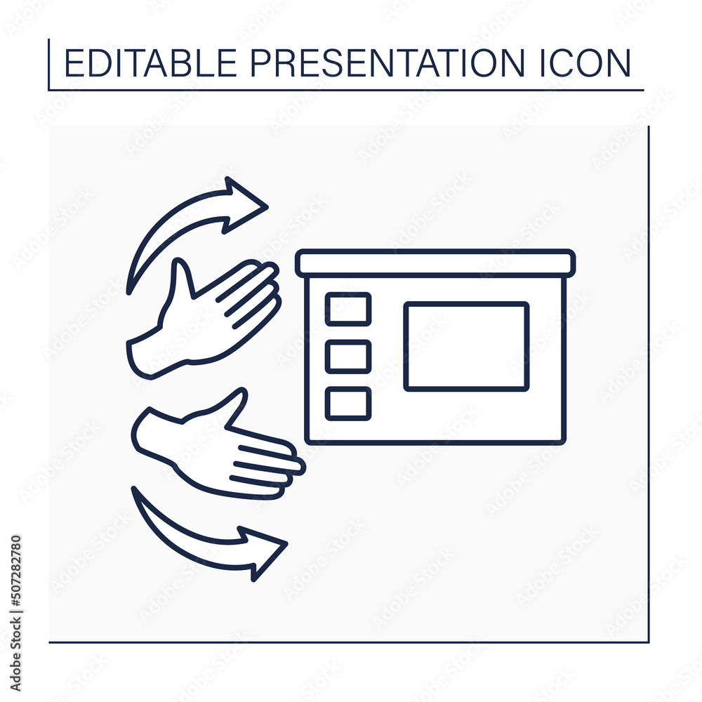 Body language line icon. Non-verbal communication. Body posture ...