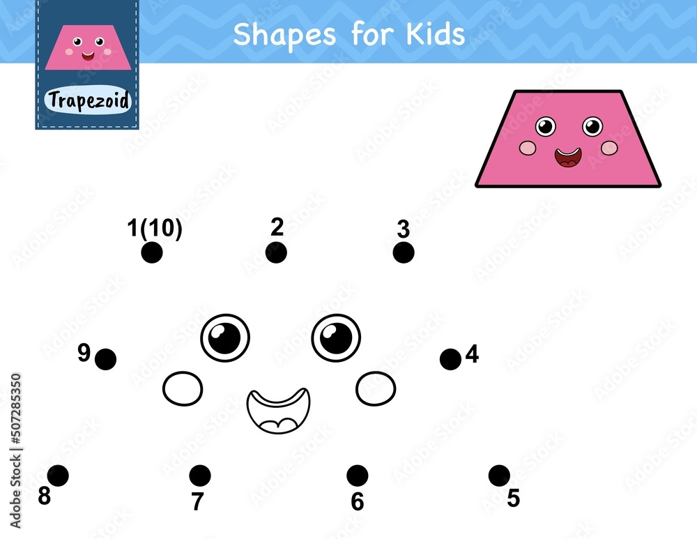 Connect the dots and draw a cute trapezoid. Funny dot to dot number ...