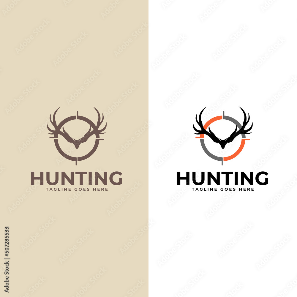 Dear hunter logo vector template.Hunting logo. suitable for company ...