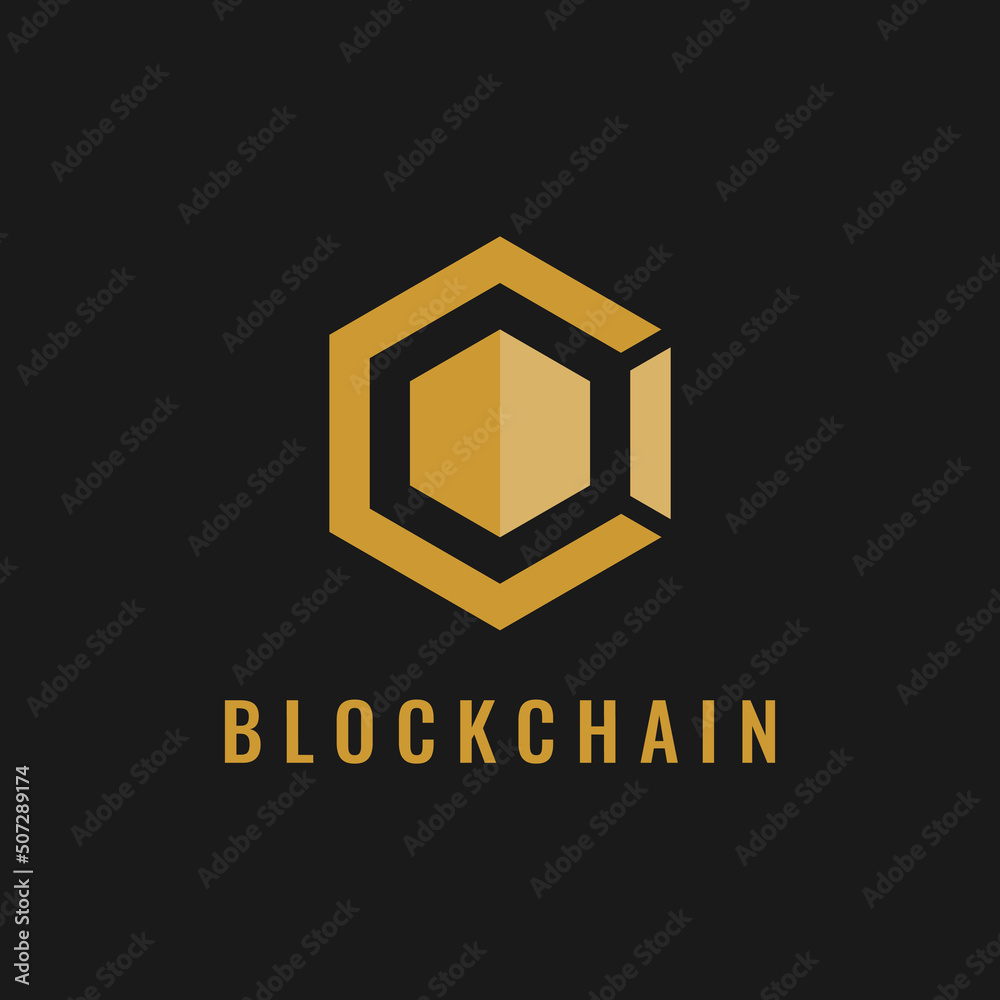 Blockchain Logo Design Template Stock Vector | Adobe Stock