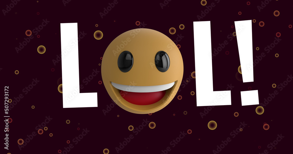 Image of lol text over spots on black background Stock Illustration ...