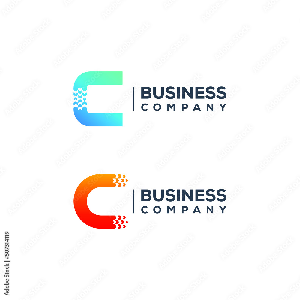 Abstract Letter C Logo design with Arrows Pointer shape for Logistics ...
