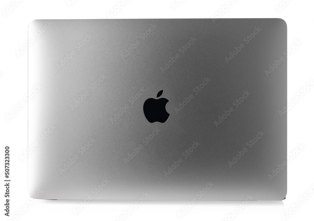Laptop Apple MacBook Air M1 13-inch on white background Stock Photo ...