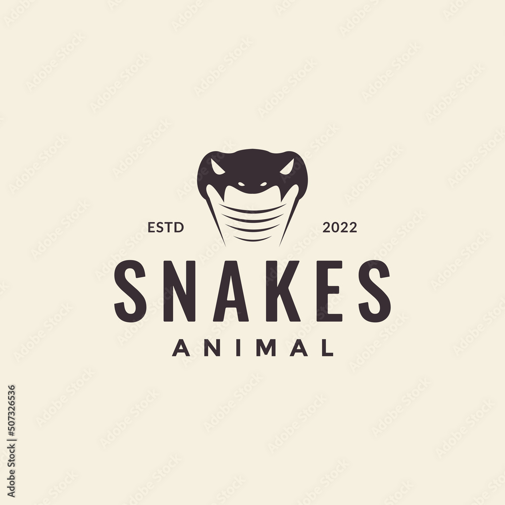 head cobra snake hipster logo design vector graphic symbol icon ...