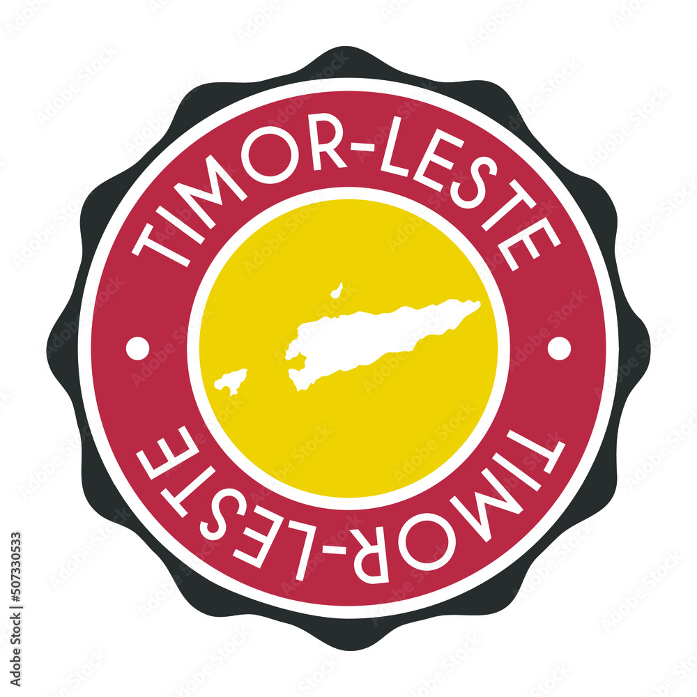 Timor-Leste Badge Map Vector Seal Vector Sign. National Symbol Country ...