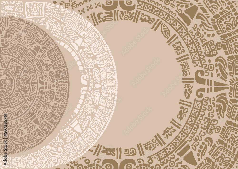 Abstract frames and abstract design with an ancient Mayan ornament ...