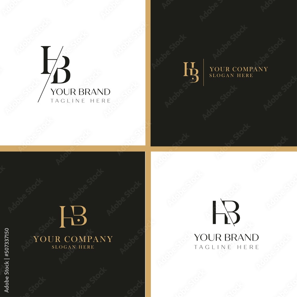 minimalist modern and luxury hb logo template for your business Stock ...