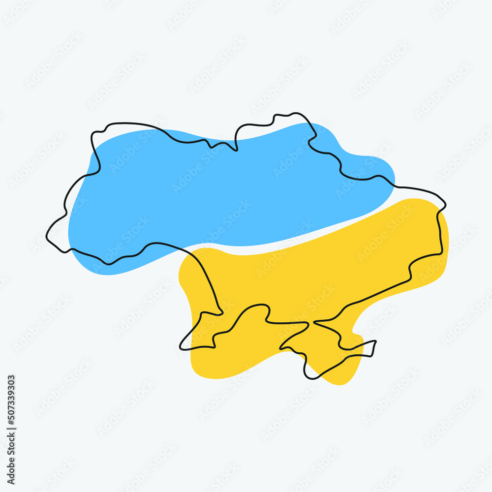 Ukraine map flag Stock Vector | Adobe Stock
