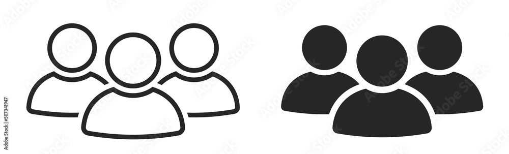 People group icon set. Team people. User profile symbol. Group of ...